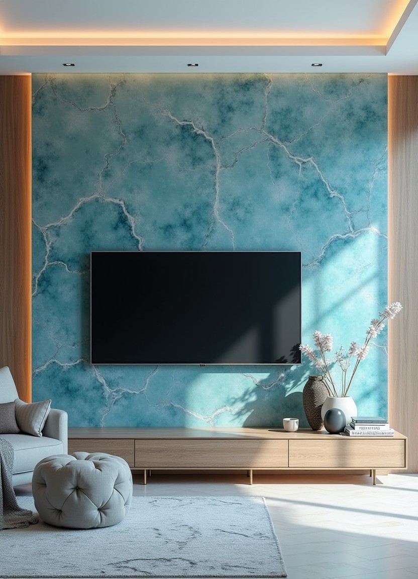 10 Desain Backdrop TV Marmer yang Modern dan Berkelas