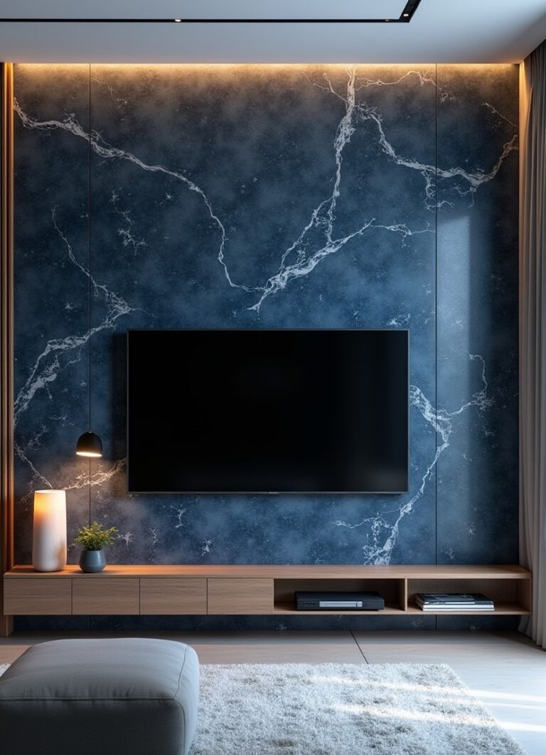 10 Desain Backdrop TV Marmer yang Modern dan Berkelas