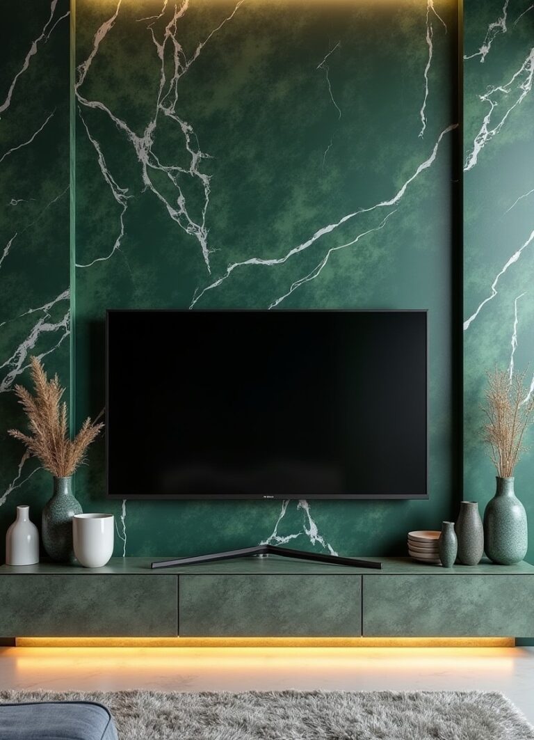 10 Desain Backdrop TV Marmer yang Modern dan Berkelas